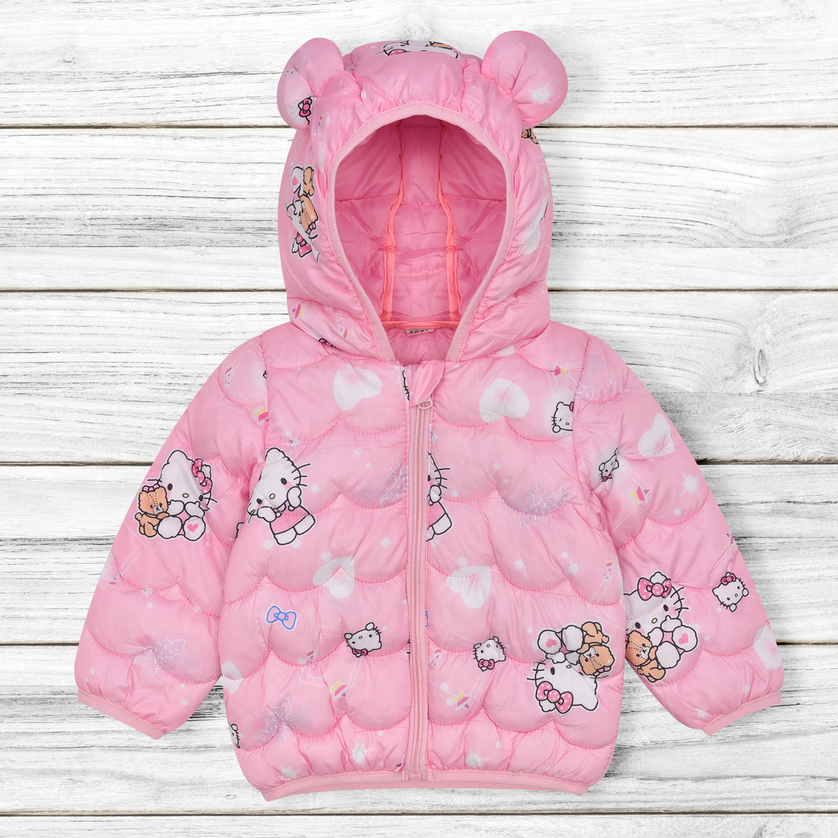 Hello Kitty Pink Hooded Puffer Jacket 13305 – kiddie.pk