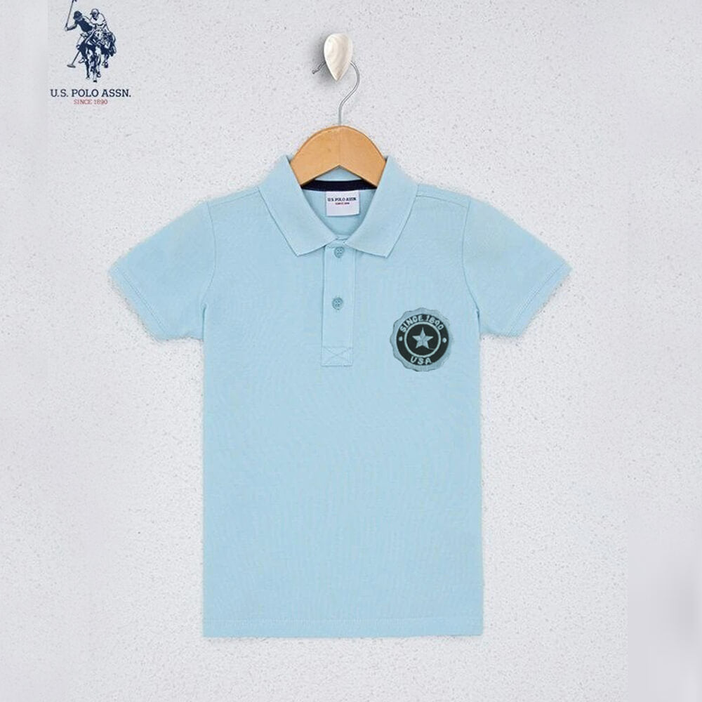 Cut Labelled Sky Blue Polo Shirt 3762 – kiddie.pk