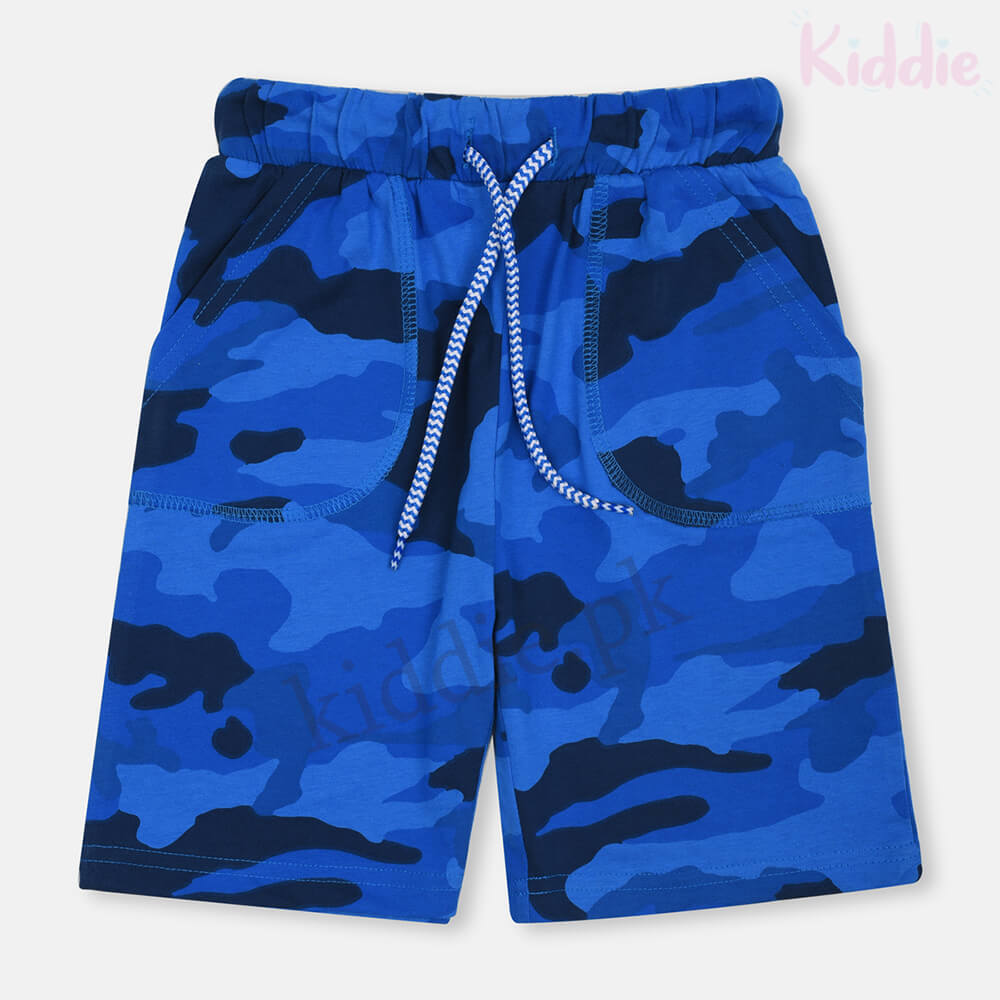 Neon Royal Blue Camouflage Jersey Shorts 3845 – kiddie.pk